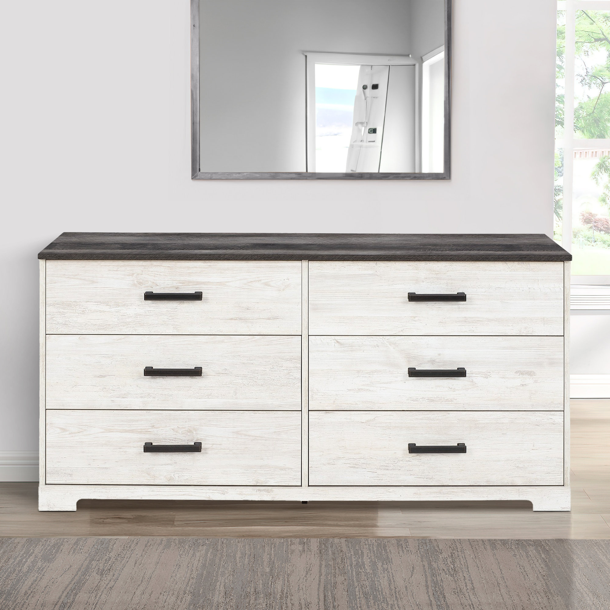Latitude Run® Sadeta 6 Drawer 59.02" W Double Dresser | Wayfair